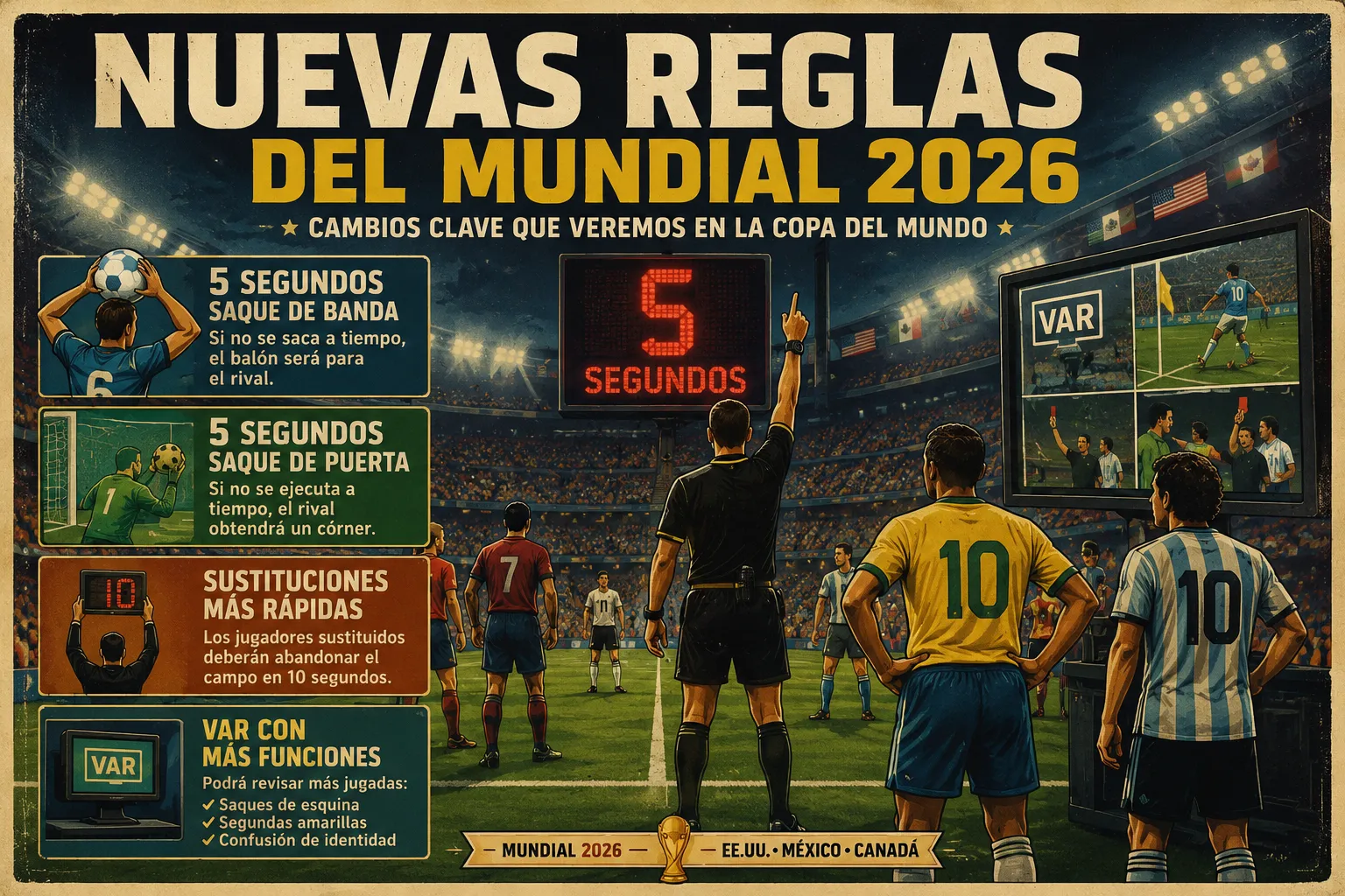 Las nuevas reglas del Mundial 2026: cambios en el VAR, saques y ...